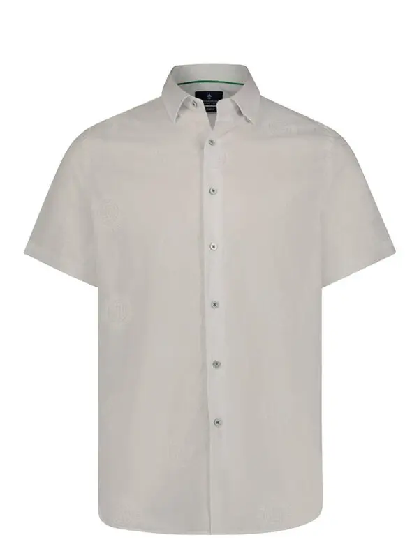 LUCHIANO VISCONTI Circle Print Short Sleeve Shirt - White