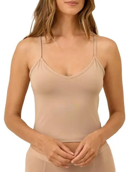 PACT Everyday Shelf Bra Cropped Camisole - Sesame