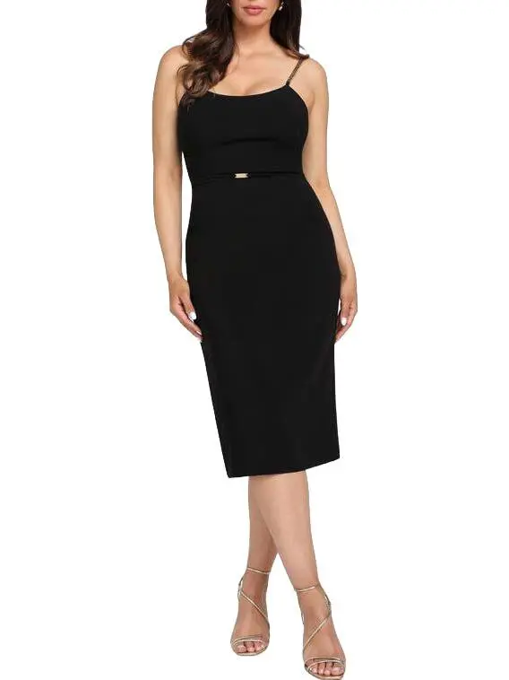 MARCIANO Ella Chain Link Strap Dress - Jet Black
