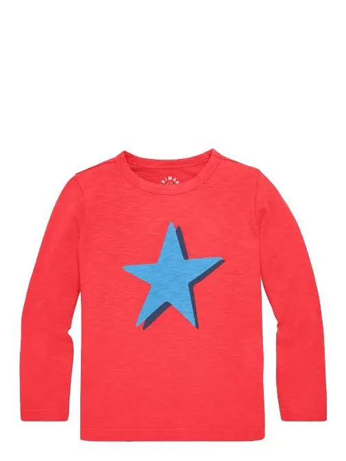 PRIMARY Long Sleeve Star Tee - Fruit Punch Cornflower Star