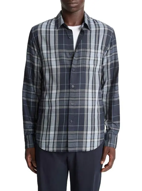Vince Dunluce Plaid Button-up Shirt - Coastal/blanco