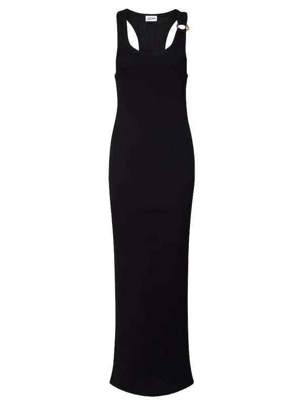JEAN PAUL GAULTIER Piercing" Cotton Jersey Maxi Dress - Black