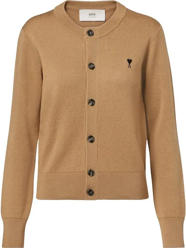 Ami De Coeur Virgin Wool Cardigan - Beige