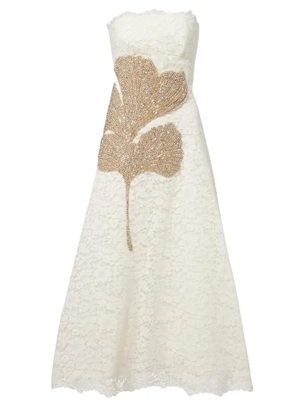 Costarellos Hallis Embellished Lace Cocktail Dress - White