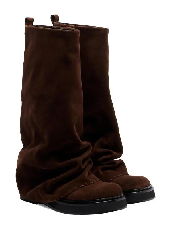 Attico Robin Suede Boots - Brown