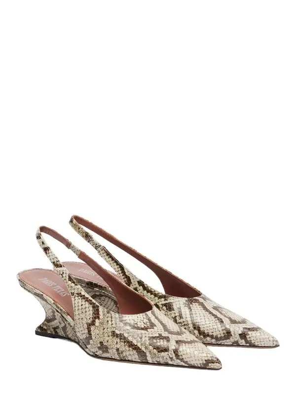 Paris Texas Nina 50 Leather Slingback Pumps - Neutrals