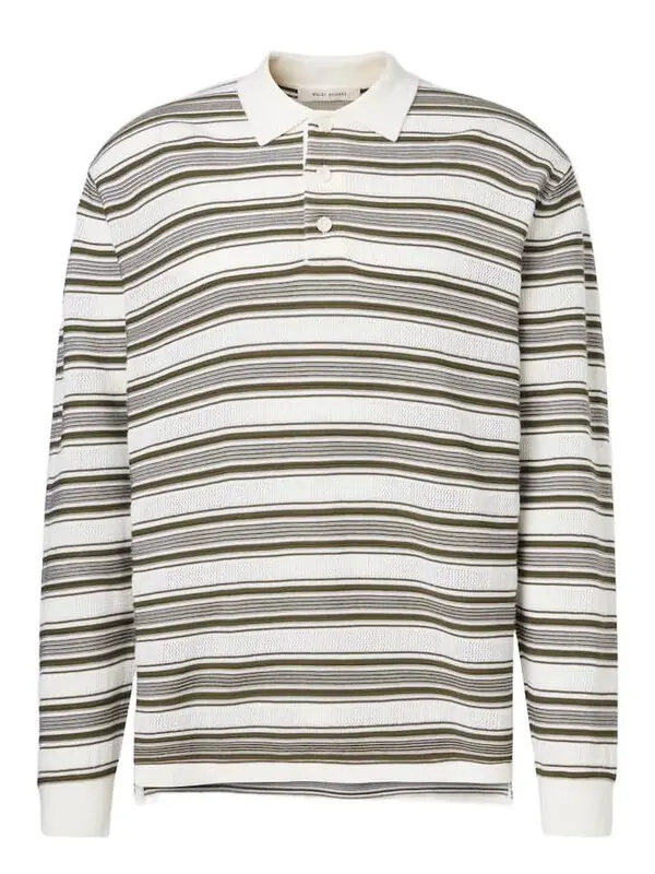 WALES BONNER Samuel Striped Wool-blend Polo Sweater - Green