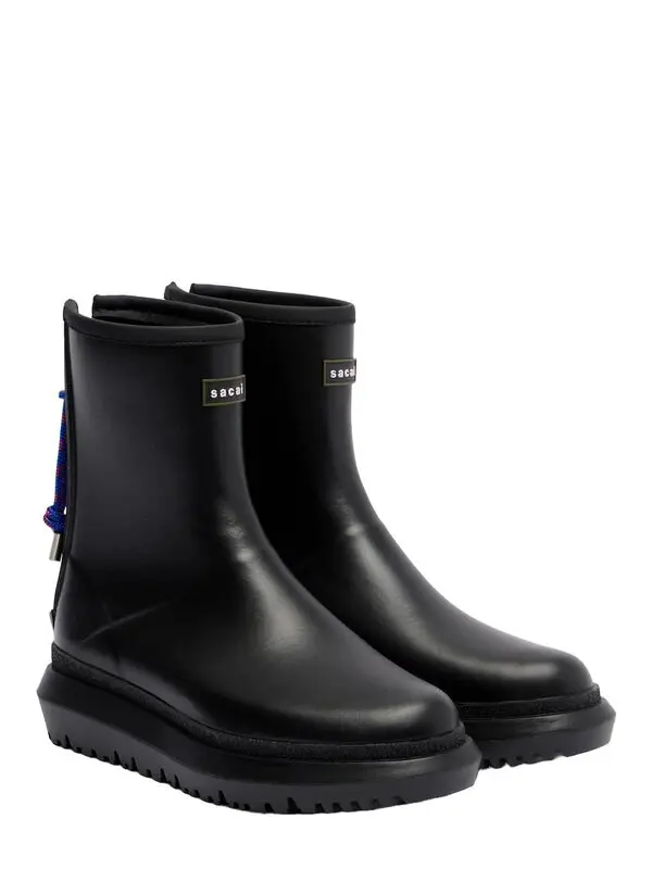 Sacai Logo Ankle Boots - Black