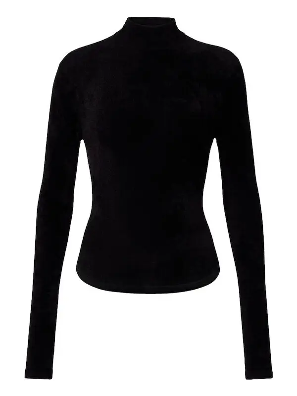Versace Chenille Turtleneck Sweater - Black