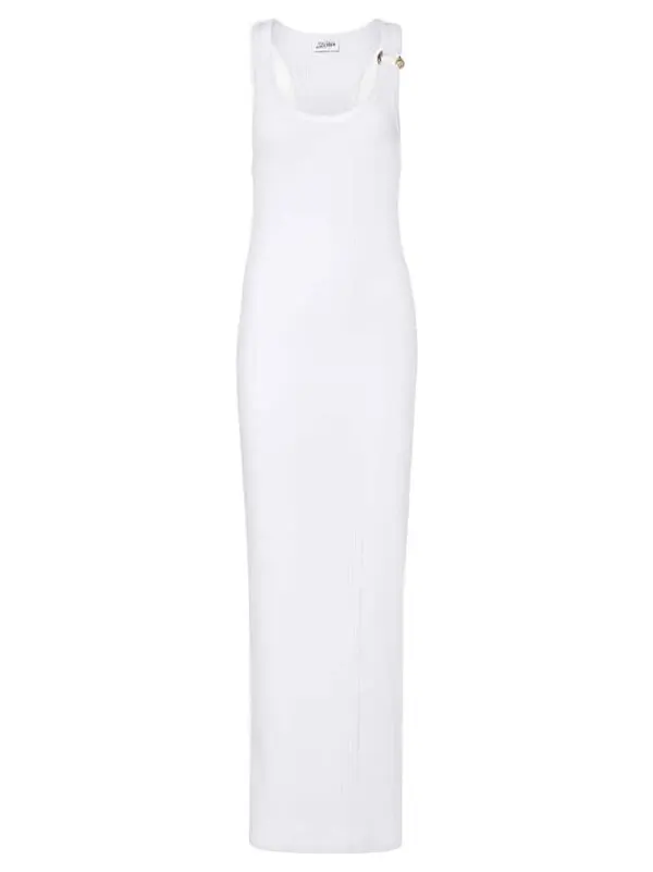 Jean Paul Gaultier Piercing Cotton Jersey Maxi Dress - White
