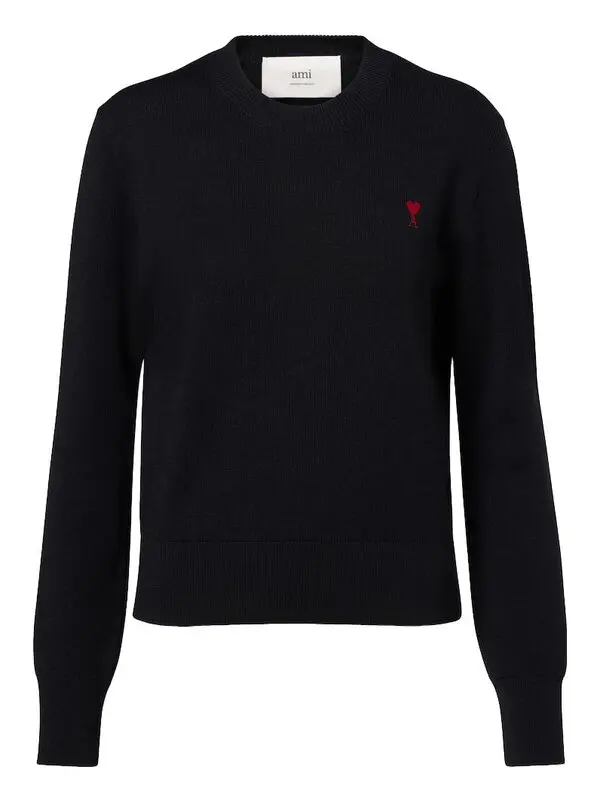 Ami De Cœur Wool Sweater - Black