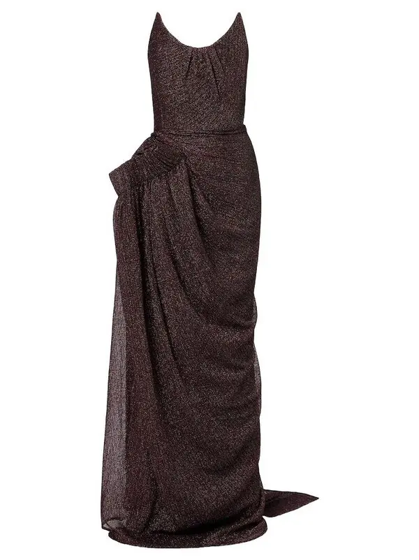 Maticevski Lexicon Lamé Gown - Burgundy