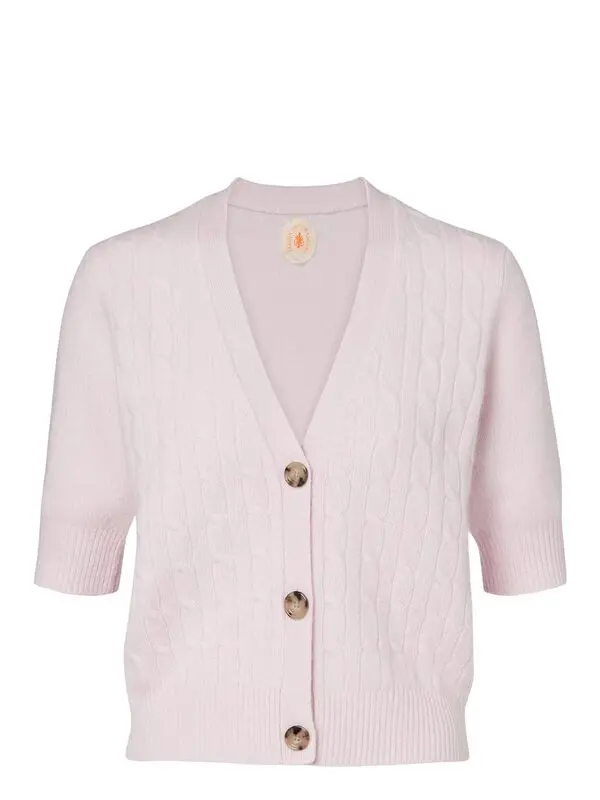 Jardin Des Orangers Cable-knit Cashmere-blend Cardigan - Pink