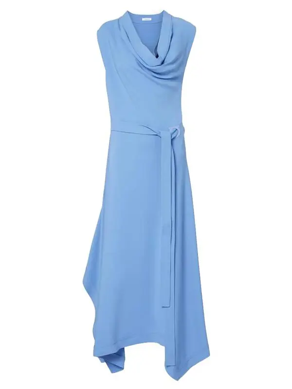 FERRAGAMO Gancini Draped Maxi Dress - Blue