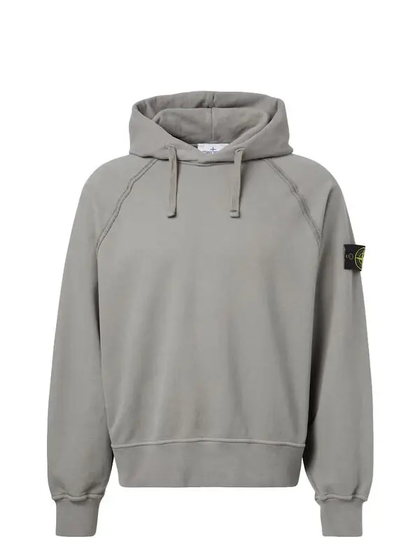 Stone Island Compass Cotton Jersey Hoodie - Grey