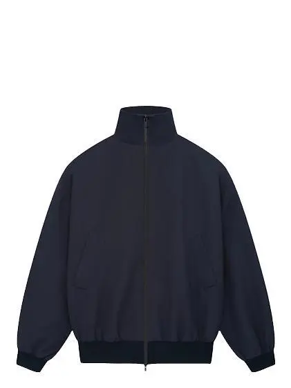 Fear Of God Wool High Neck Track Jacket - Navy Blue