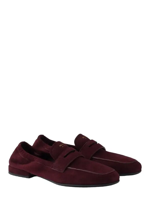 Prada Suede Loafers - Red