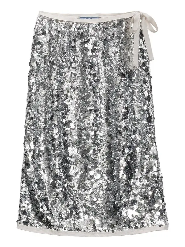 Prada Sequin Embroidered Skirt - Gold/silver