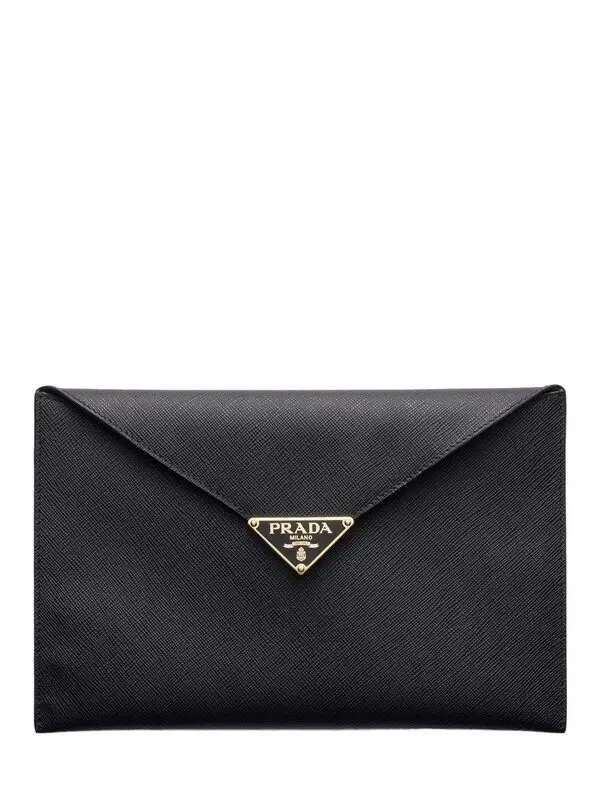 Prada Saffiano Leather Envelope Clutch - Black