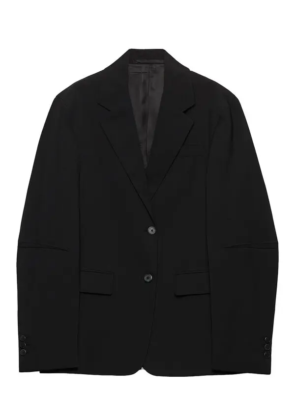 Prada Single-breasted Jacket In Superfine Wool - Black