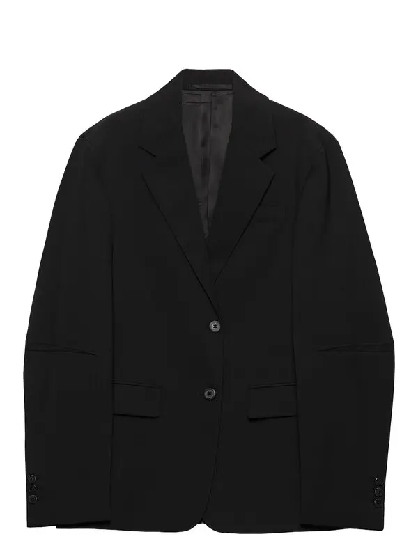 Prada Single-breasted Jacket In Superfine Wool - Black