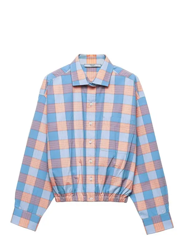 Prada Checked Poplin Shirt - Pink