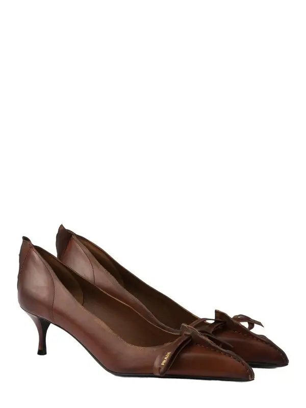 Prada Leather Pumps - Brown