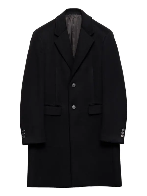 Prada Single-breasted Wool-blend Coat - Black