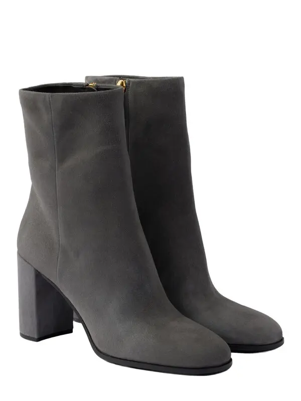 Prada Suede Booties - Grey