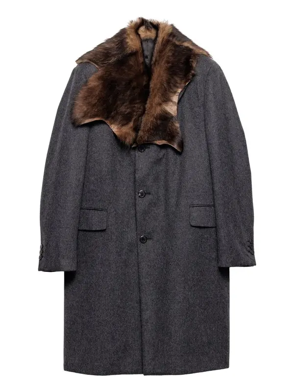 Prada Single-breasted Wool Coat - Grey