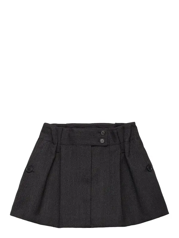Prada Chevron Wool Mini Skirt - Grey