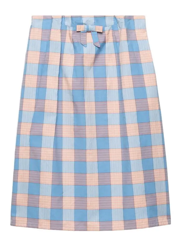 Prada Checked Poplin Midi-skirt - Alabaster Pink