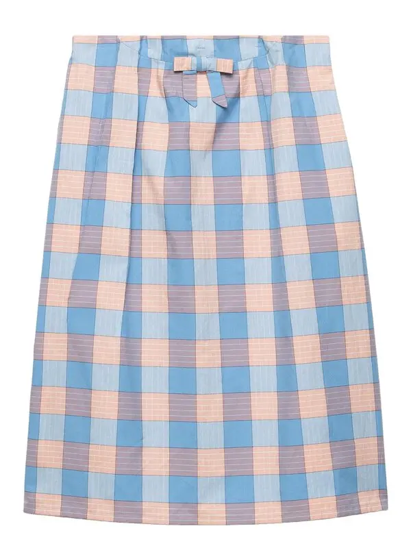 Prada Checked Poplin Midi-skirt - Pink
