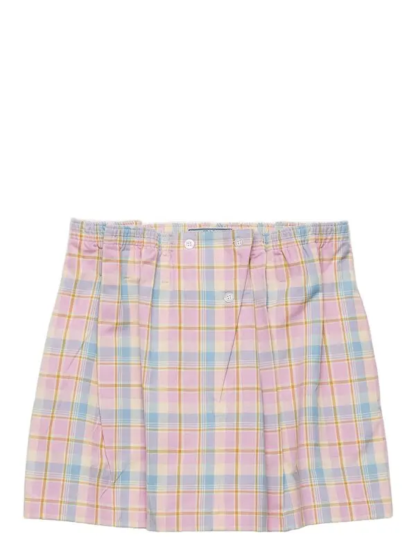 Prada Checked Cotton Miniskirt - Alabaster Pink