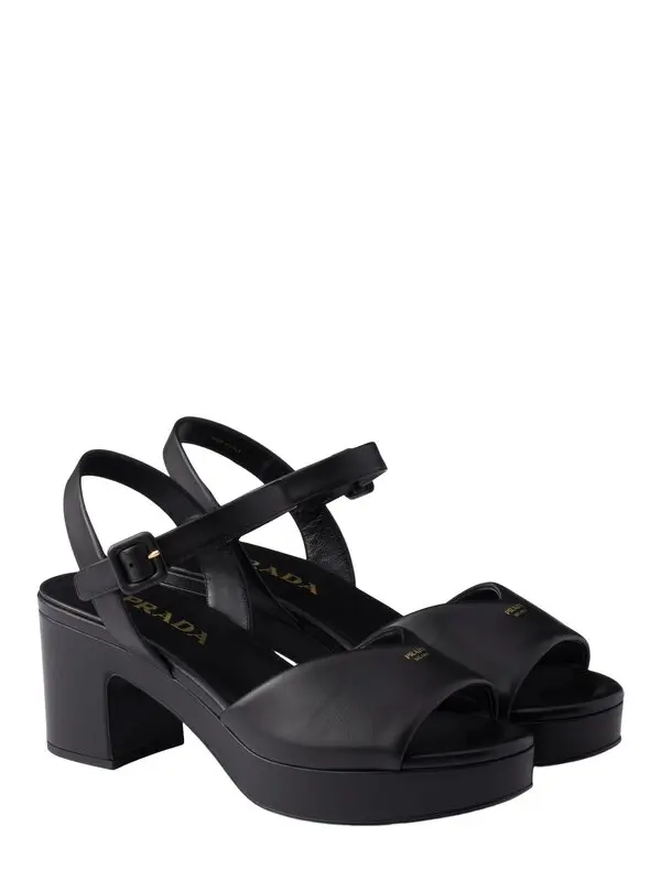 Prada Padded Nappa Leather Sandals - Black