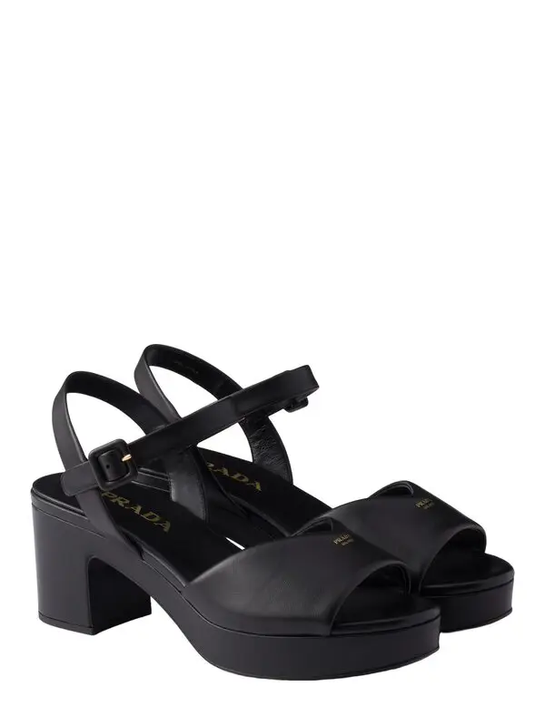Prada Padded Nappa Leather Sandals - Black