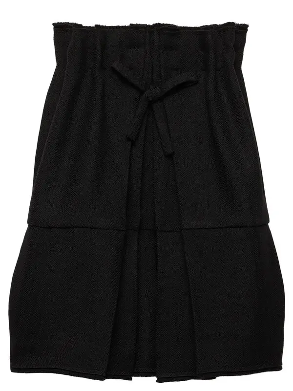 Prada Short Chevron Wool Dress - Black