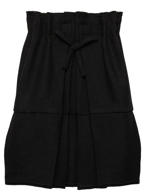 Prada Short Chevron Wool Dress - Black