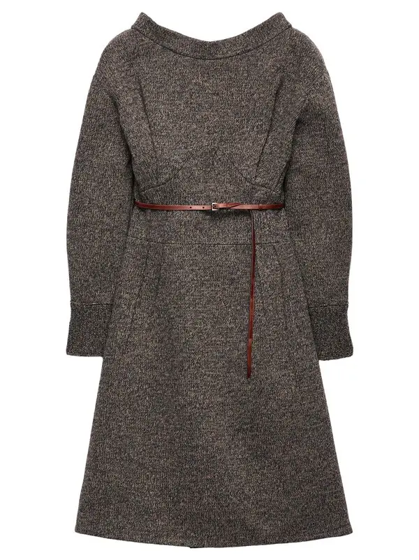 Prada Mouliné Wool Dress - Grey