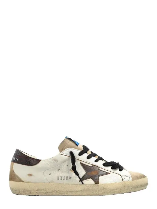 GOLDEN GOOSE Super-star Lace-up Sneakers - White/beige/brown
