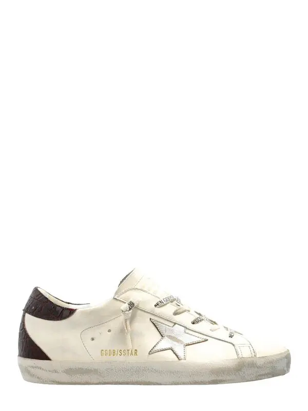 GOLDEN GOOSE Super-star Sneakers - White/platinum/burgundy
