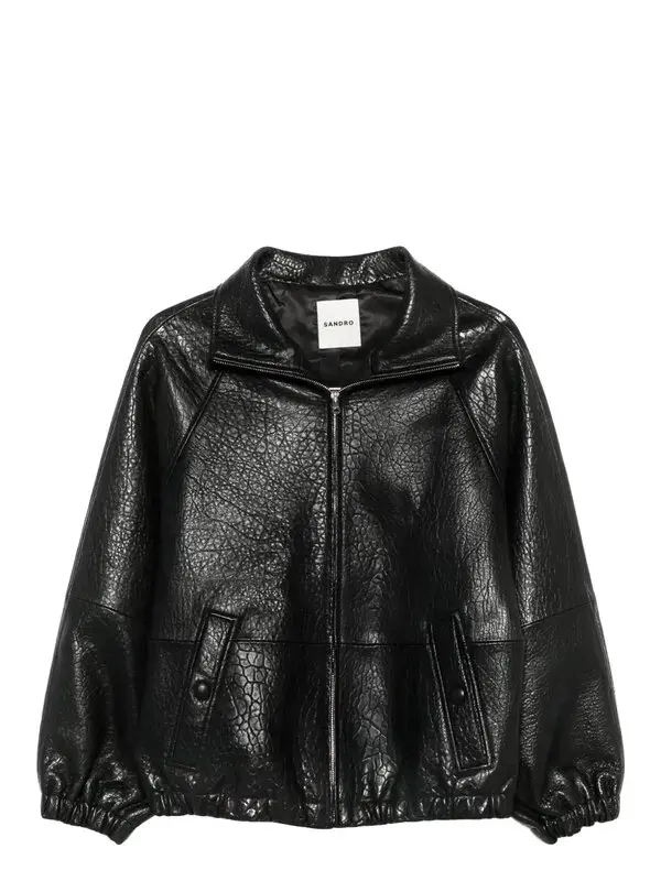 Sandro Textured-leather Jacket - Black