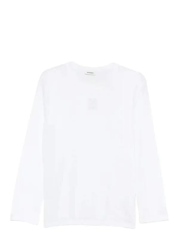 Sandro Cotton Long-sleeve T-shirt - White