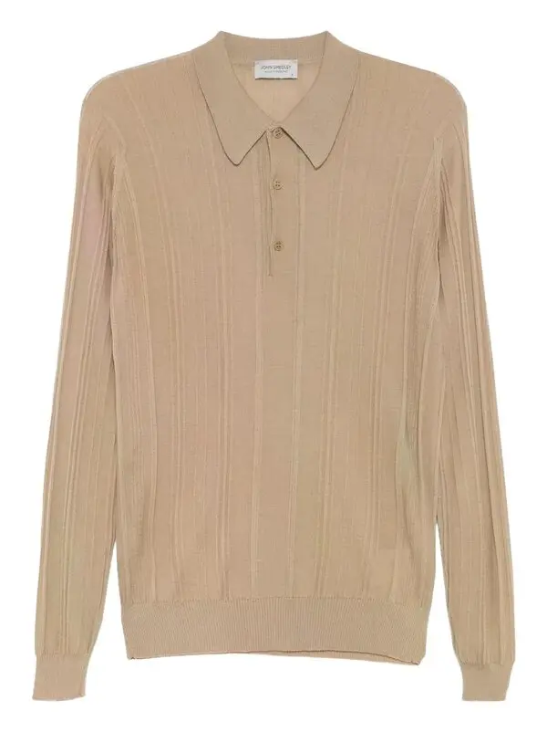 John Smedley Smed Knit Polo Shirt - Neutrals