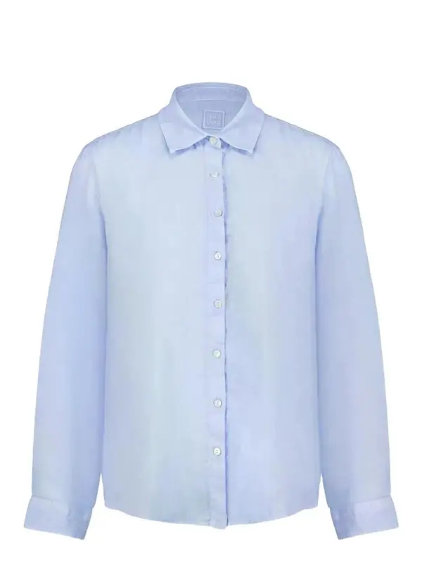 120% Lino Long-sleeves Button-up Shirt - Blue