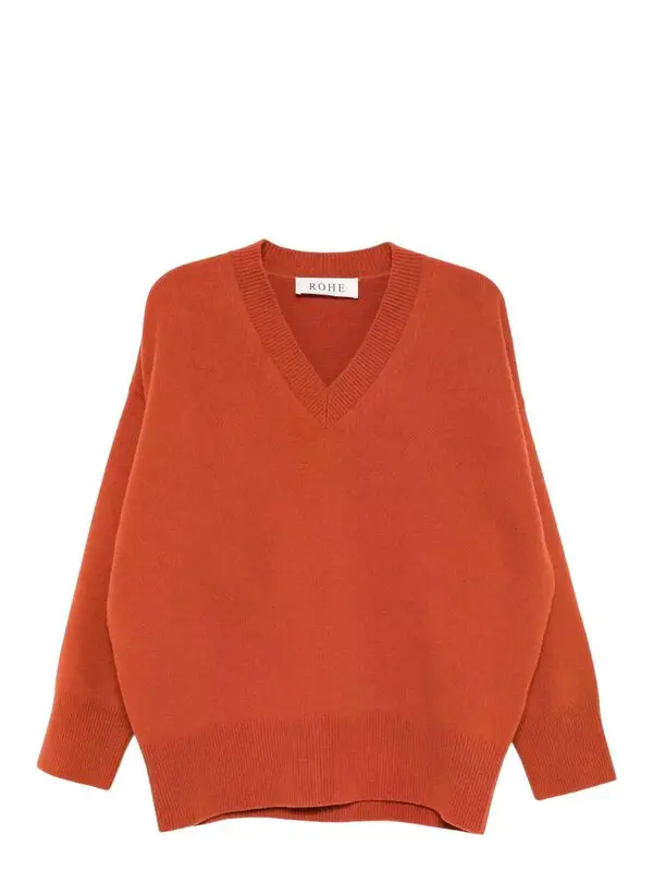 RÓHE V-neck Jumper - Orange