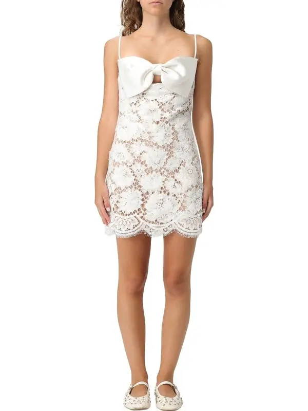 SELF-PORTRAIT Lace Mini Dress - White