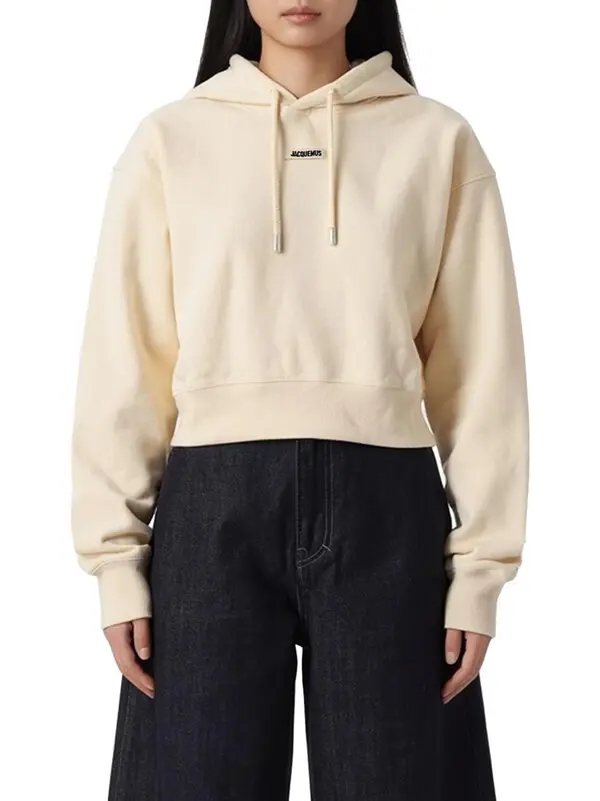 Jacquemus Cropped Hoodie - Beige