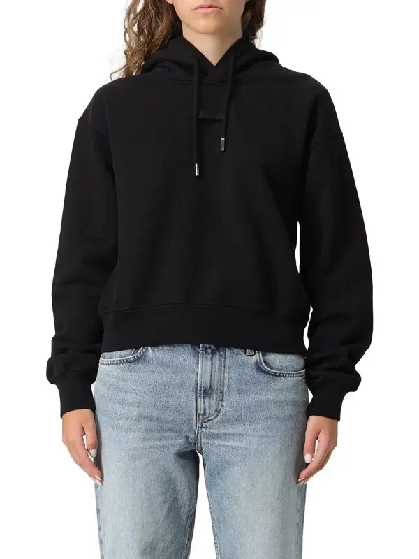 Jacquemus Cropped Hoodie With Drawstring - Black