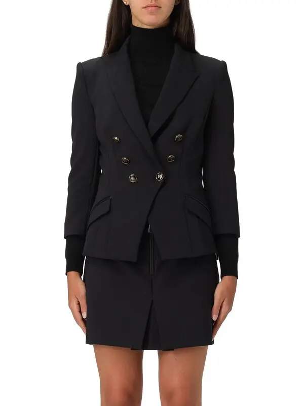 Elisabetta Franchi Double Breasted Jacket - Black